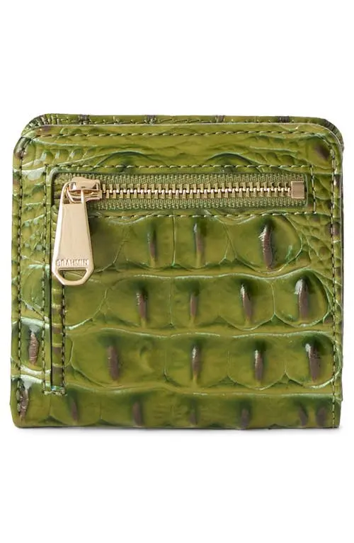 Brahmin Jane Croc Embossed Leather Bifold Wallet - Olive