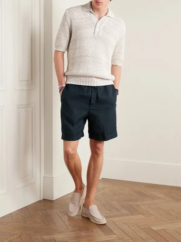 Canali Straight-leg Linen Drawstring Shorts