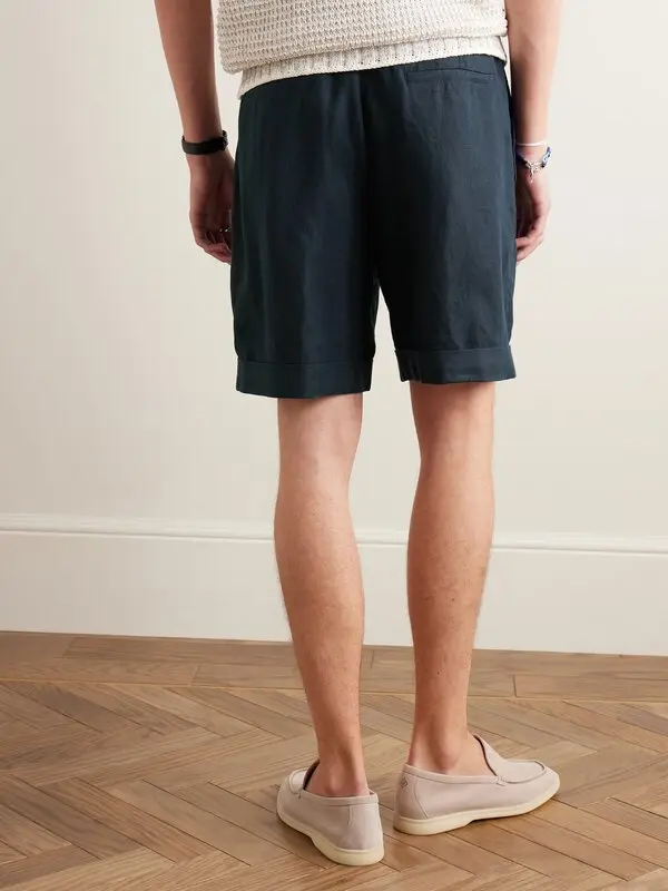 Canali Straight-leg Linen Drawstring Shorts