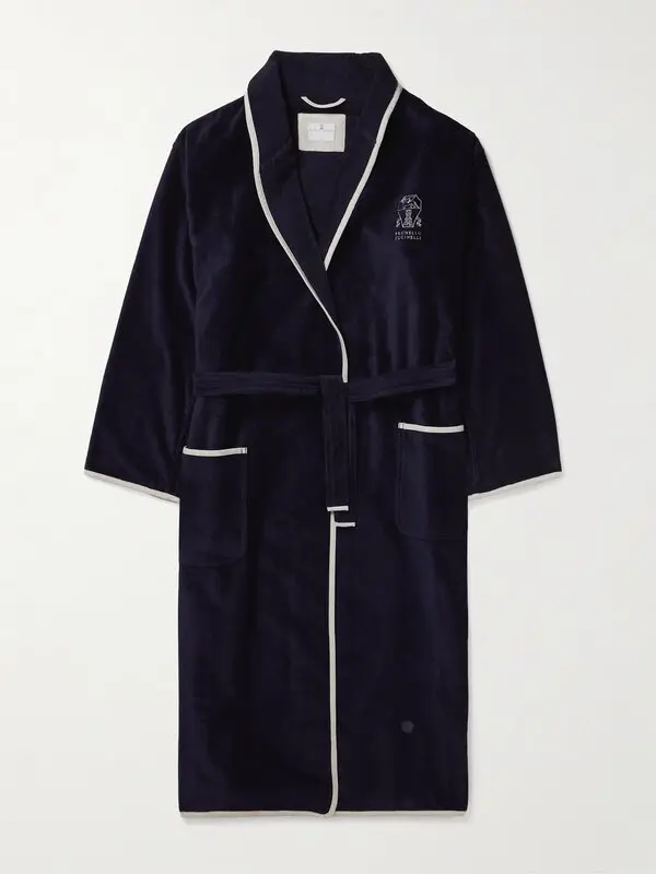 Brunello Cucinelli Cotton-terry Bathrobe - Blue