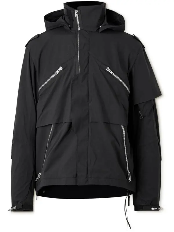 Acronym J1wb-E Spiked Nylon-Blend Hooded Jacket - Black | Editorialist
