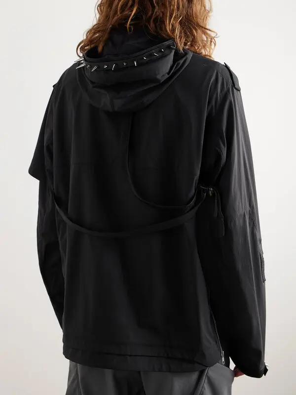 Acronym J1wb-E Spiked Nylon-Blend Hooded Jacket - Black | Editorialist