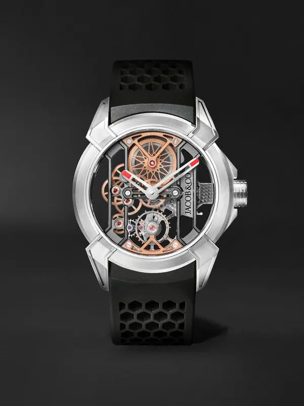JACOB & CO Epic X 44mm Hand-wound Skeleton Watch - Black