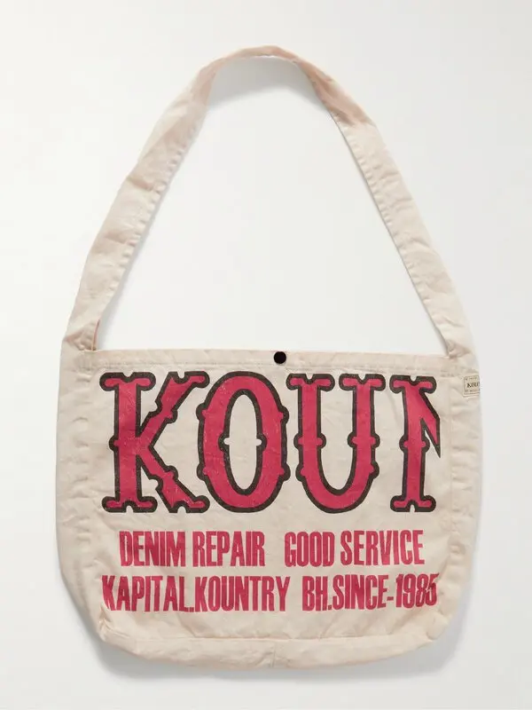 Kapital Kountry Factory Printed Cotton-twill Tote Bag - Neutrals