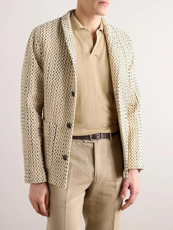 Loro Piana Trimmed Woven Cotton Belt