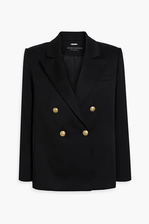 Alice + Olivia Anthony Double-breasted Crepe Blazer