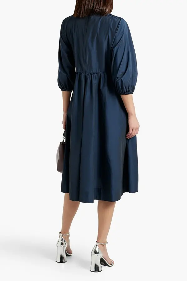 Max Mara Gathered Sateen Midi Dress