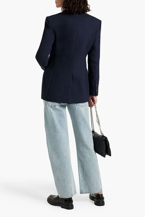 Max Mara Zelma Double-breasted Crepe Blazer - Navy
