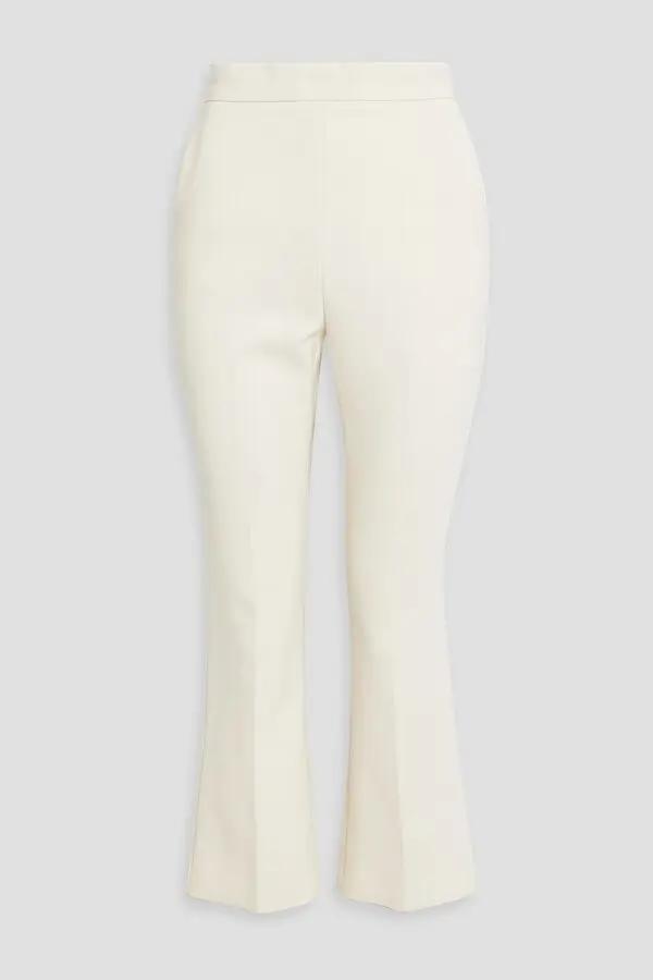Max Mara Nepeta Grain De Poudre Wool-blend Kick-flare Pants - Ivory