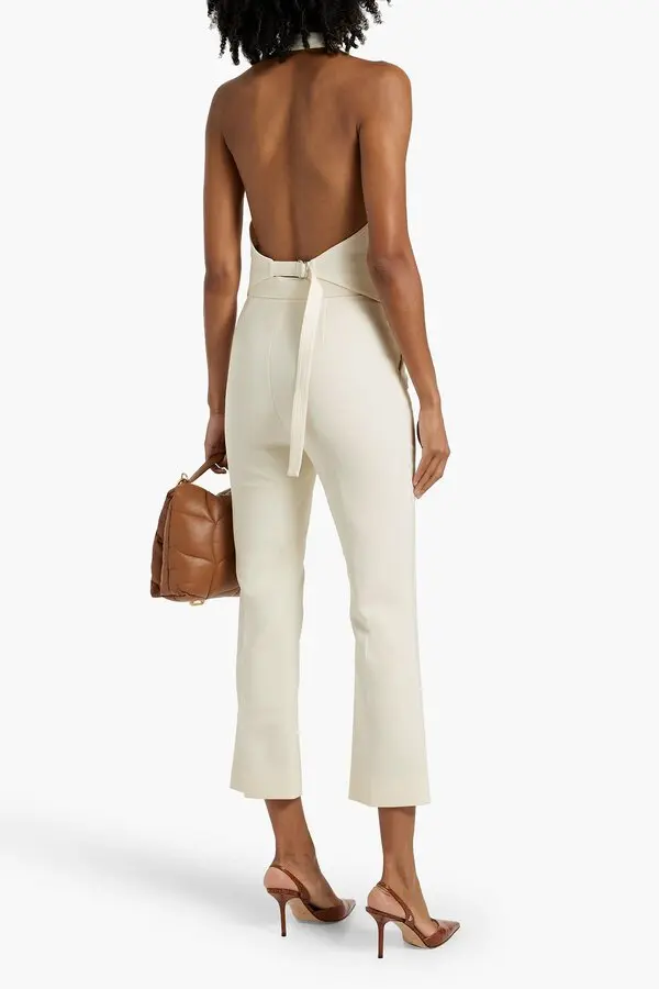 Max Mara Nepeta Grain De Poudre Wool-blend Kick-flare Pants - Ivory
