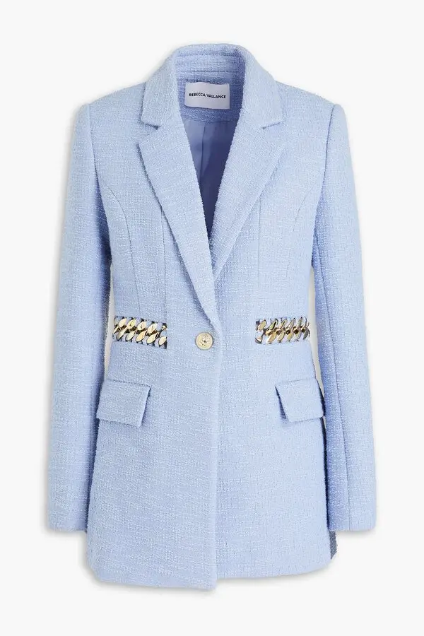 Rebecca Vallance Carine Chain-embellished Tweed Blazer