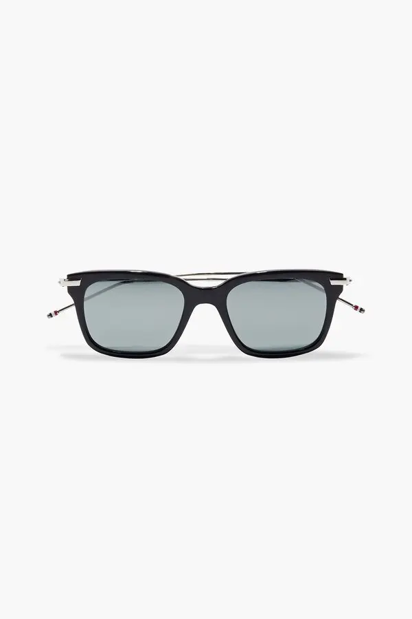 Thom Browne D-frame Silvertone And Acetate Sunglasses - Midnight Blue
