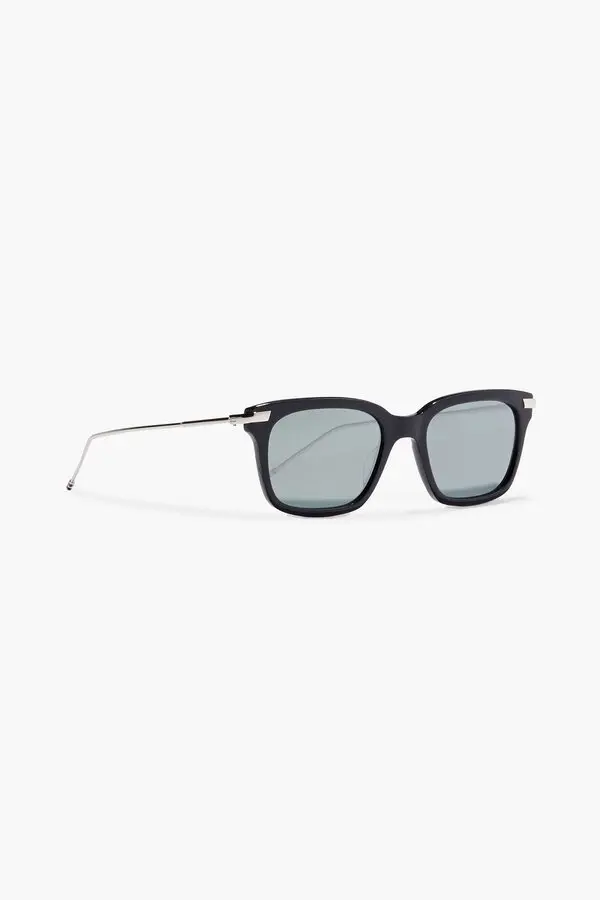 Thom Browne D-frame Silvertone And Acetate Sunglasses - Midnight Blue