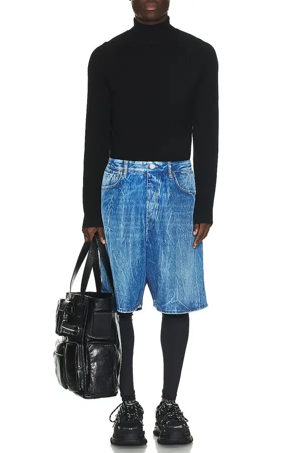 Balenciaga Trompe L'oeil Short In Blue