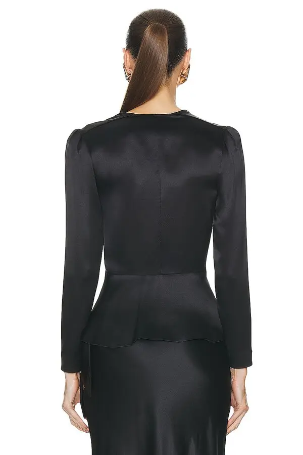 Saint Laurent Satin Long Sleeve Blouse