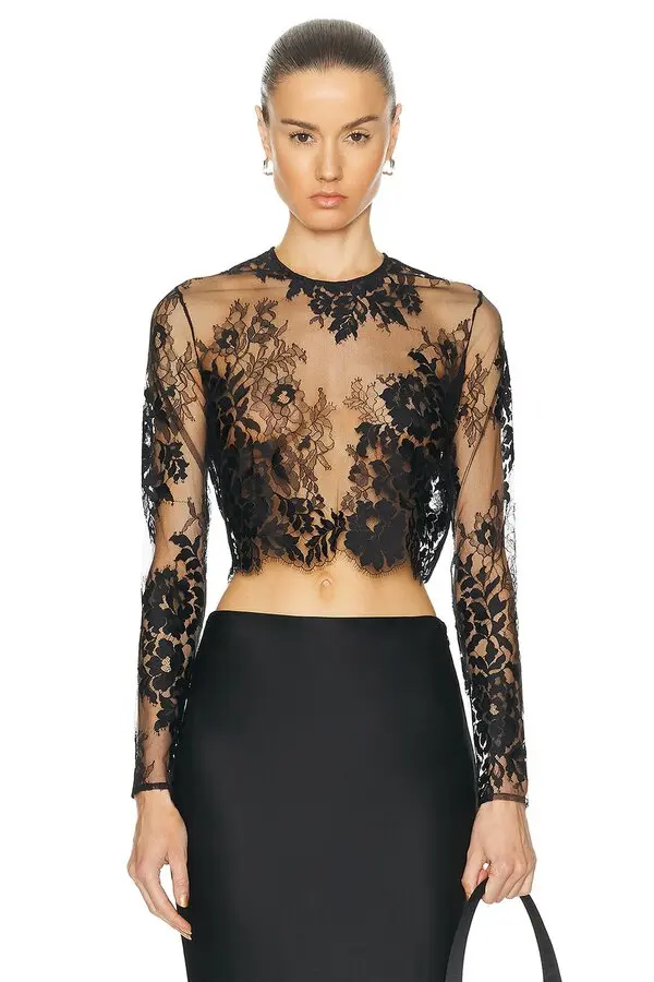 THE SEI Long Sleeve Lace Tee