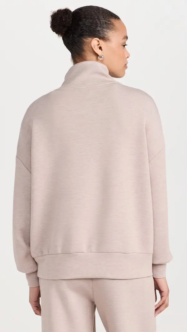 Varley Hawley Half Zip Sweatshirt - Taupe Marl