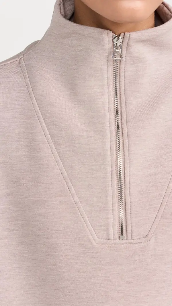 Varley Hawley Half Zip Sweatshirt - Taupe Marl