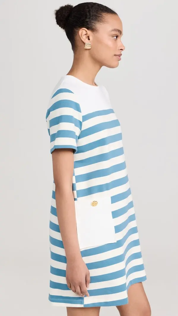 knee length dresses for ladies Multi Stripe Mini Dress – English Factory main image 1