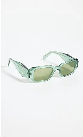 Prada Pr 17ws Rectangular Sunglasses - Transparent Sage