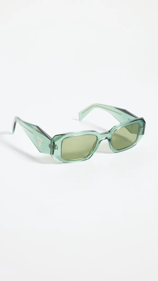 Prada Pr 17ws Rectangular Sunglasses - Transparent Sage