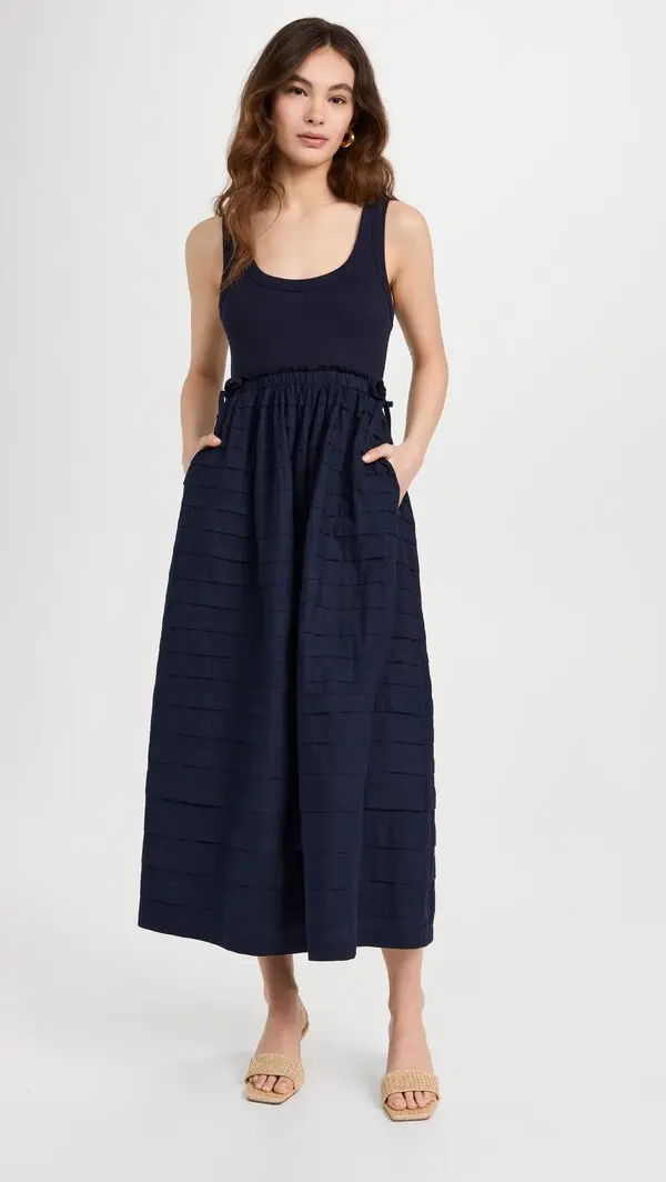 Cinq À Sept Akira Pleated Poplin Dress