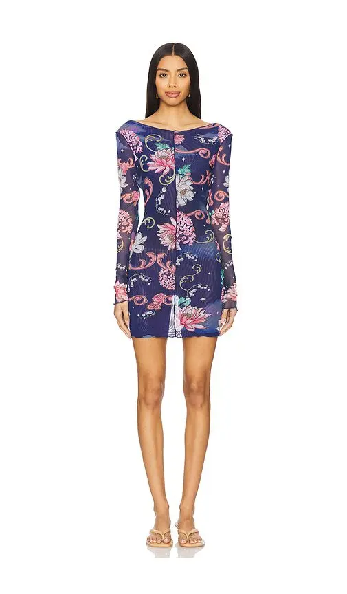 hadley mesh mini dress Hadley Mesh Mini Dress - Blue/combo