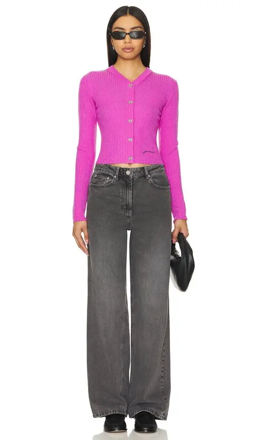 GANNI Cardigan In Pink