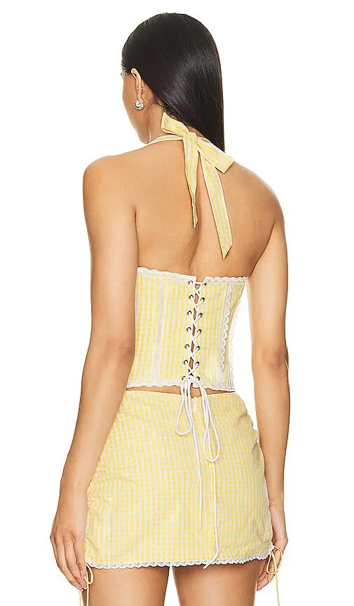 GUIZIO Gingham Lace Corset