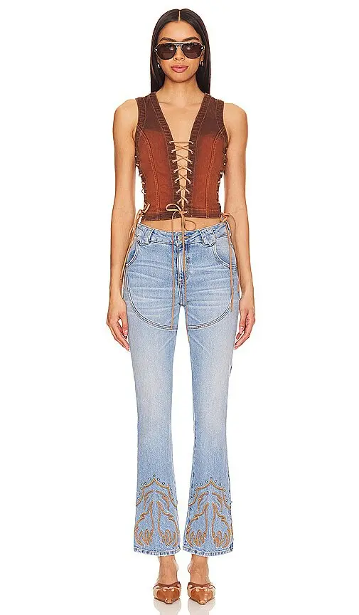 UNDERSTATED LEATHER Western Stretch Jeans