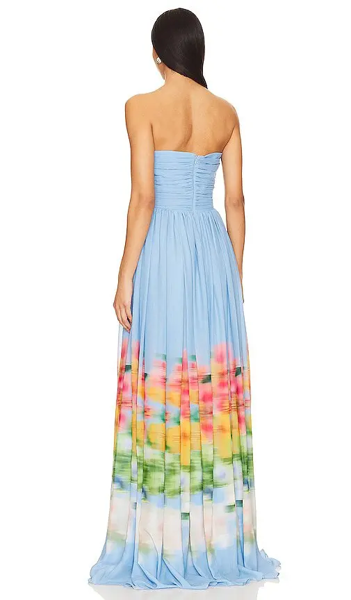 SAU LEE Camille Strapless Chiffon Gown