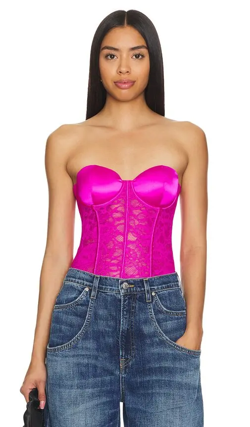 FLEUR DU MAL X Boned Bustier In Pink