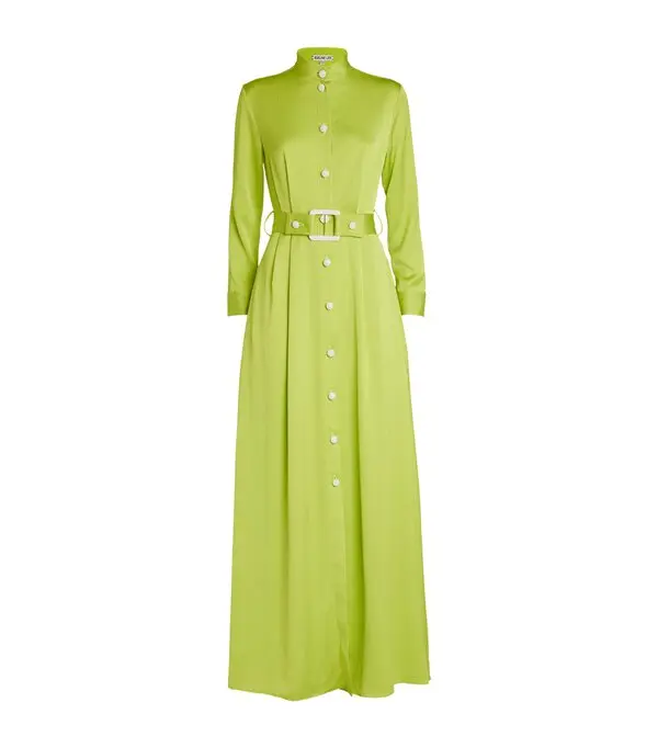 Edeline Lee Crinkle-Effect Echo Maxi Dress In Green - 85% Off | Editorialist