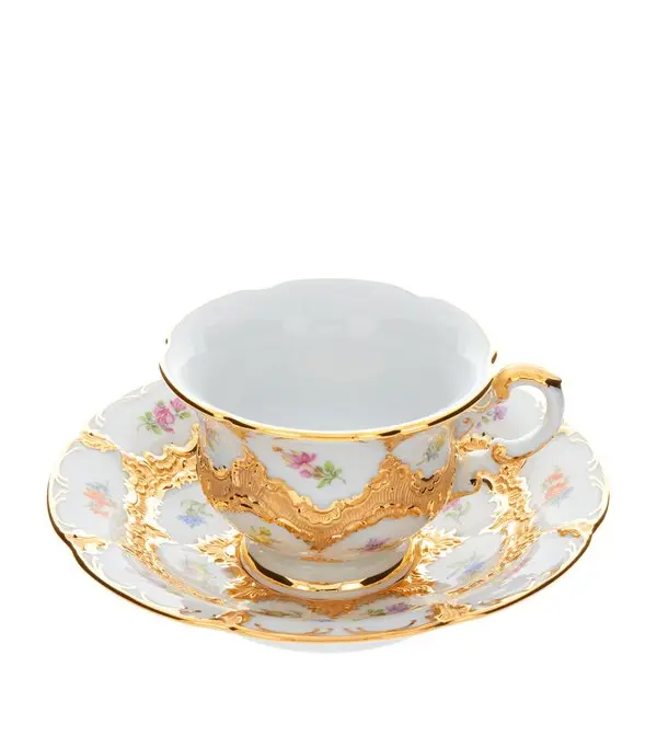 MEISSEN B-form Espresso Teacup And Saucer - Gold