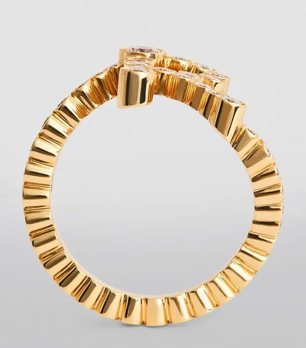 Sophie Bille Brahe Yellow Diamond Ensemble Initial 'r' Ring - Gold