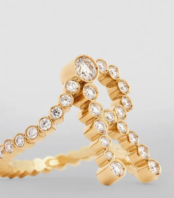Sophie Bille Brahe Yellow Diamond Ensemble Initial 'r' Ring - Gold