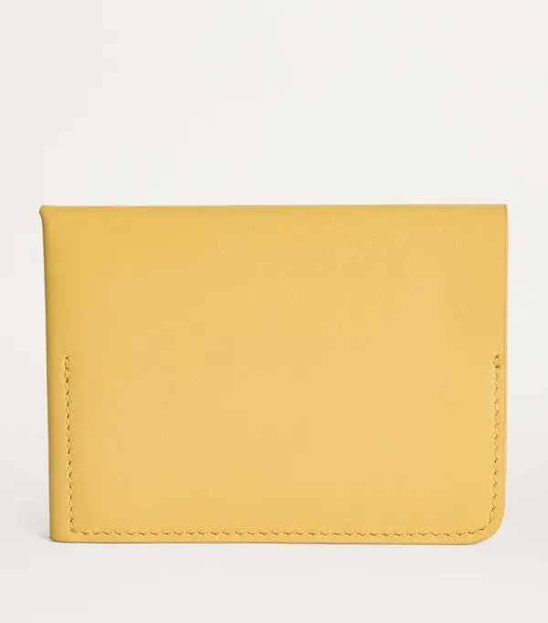 Jil Sander Leather Folded Card Holder - Yellow | Editorialist