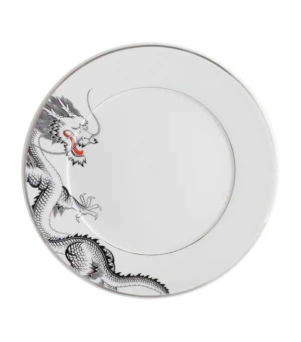 MEISSEN Porcelain-platinum Lucky Dragon Dinner Plate - Metallic