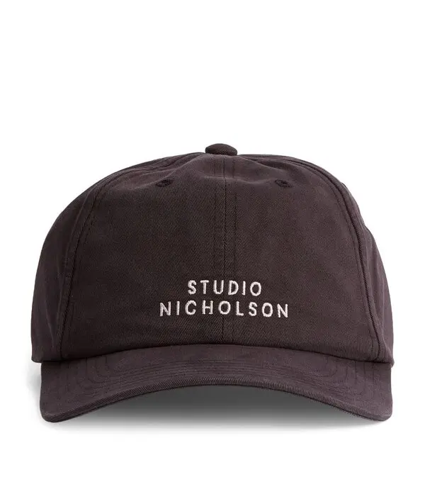 Studio Nicholson Embroidered Logo Cap - Black | Editorialist