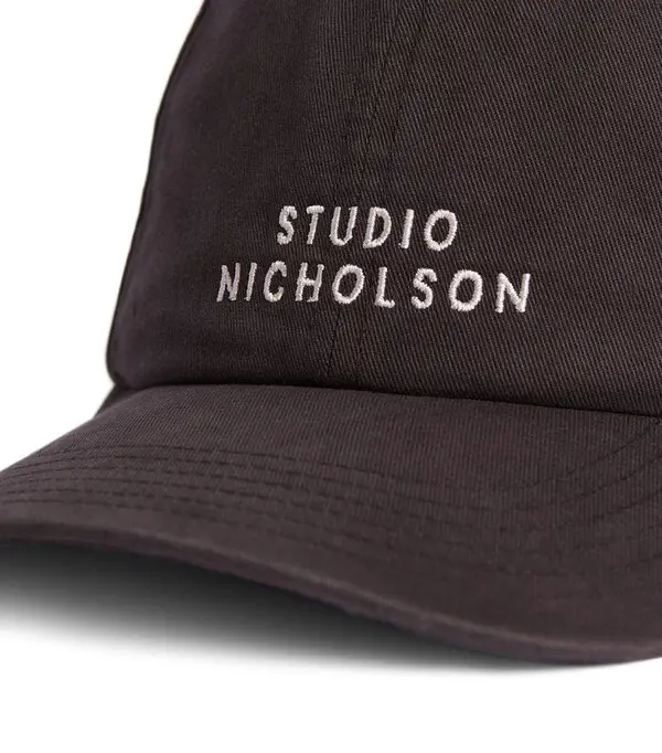 Studio Nicholson Embroidered Logo Cap - Black | Editorialist