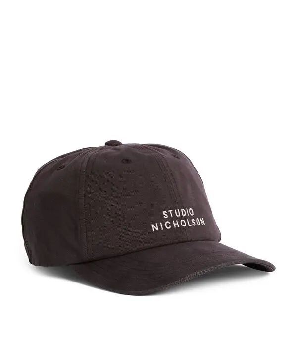 Studio Nicholson Embroidered Logo Cap - Black | Editorialist
