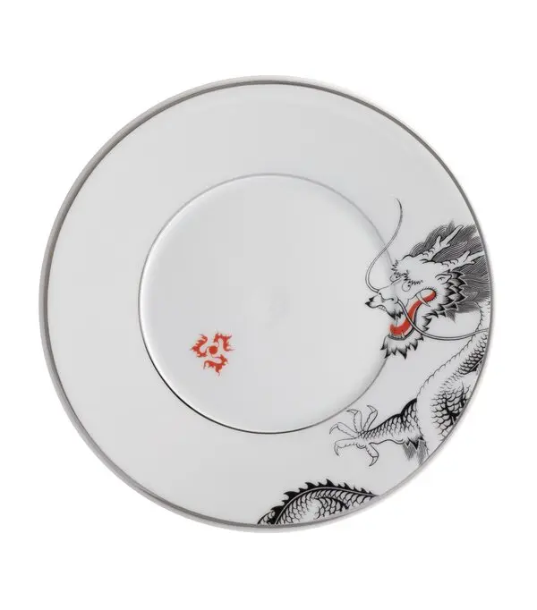 MEISSEN Porcelain-platinum Lucky Dragon Side Plate - Metallic