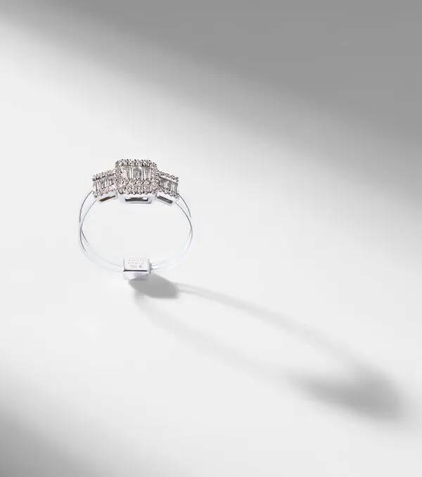 PERSEE Floating Diamond Ring In 18kt White Gold - Silver