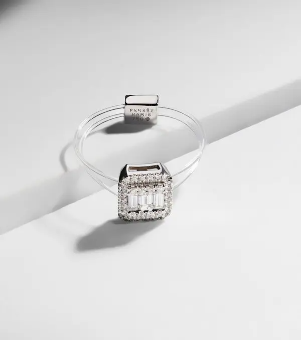 PERSEE 18kt White Gold Diamond Ring - Silver