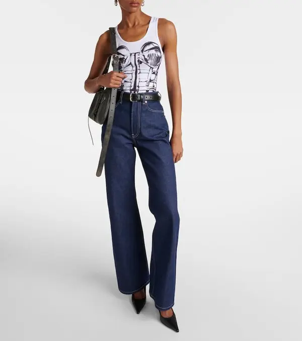 Jean Paul Gaultier Cage Trompe L'Oeil Tank Top In White - 30% Off