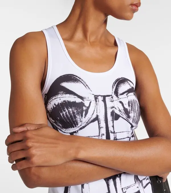 Jean Paul Gaultier Cage Trompe L'Oeil Tank Top In White - 30% Off