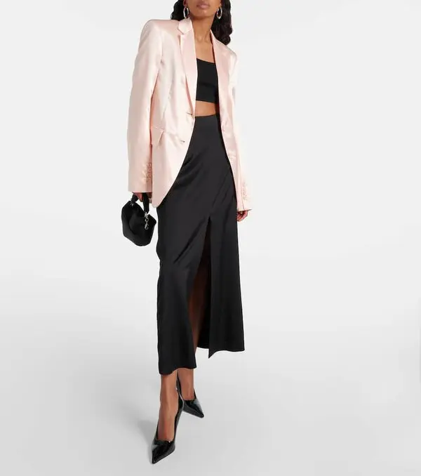 Sportmax Volante Satin Blazer - Pink