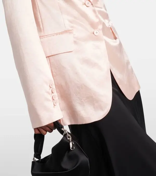Sportmax Volante Satin Blazer - Pink