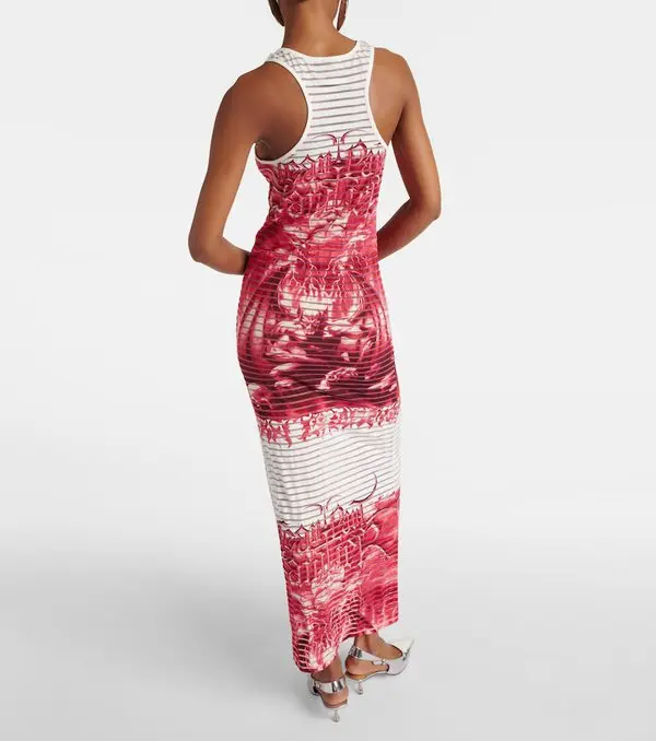 JEAN PAUL GAULTIER Striped Printed Maxi Dress