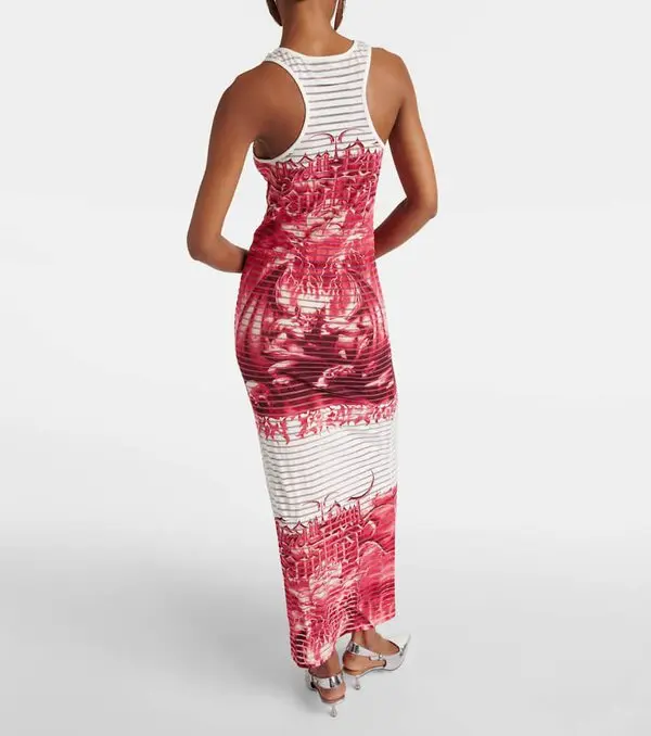 JEAN PAUL GAULTIER Striped Printed Maxi Dress - Red